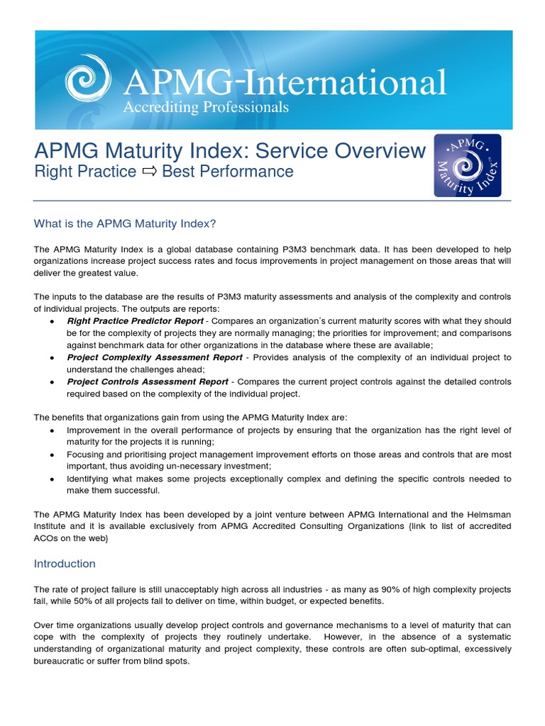 APMG Maturity Index Service | PDF | Project Management | Databases