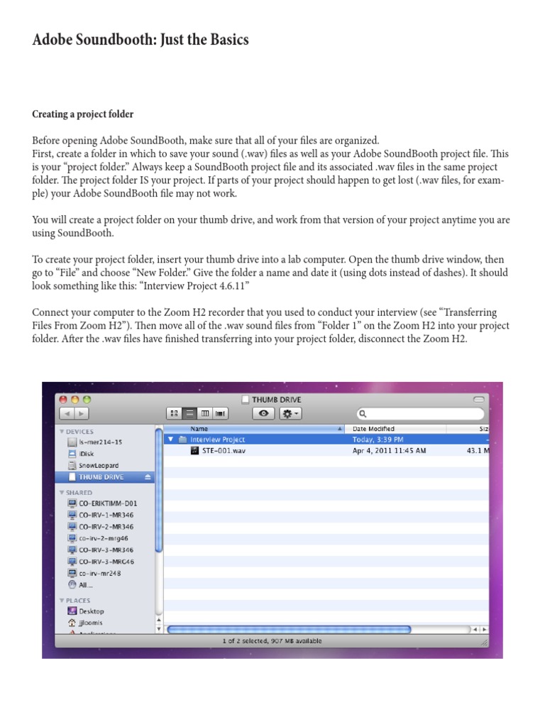 Adobe Soundbooth: Just The Basics: Creating A Project Folder | PDF ...
