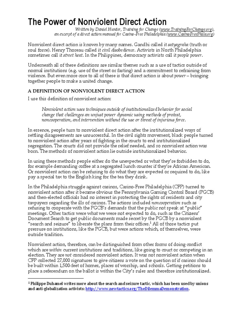 The Power of Nonviolent Direct Action Daniel Hunter Updated | PDF ...