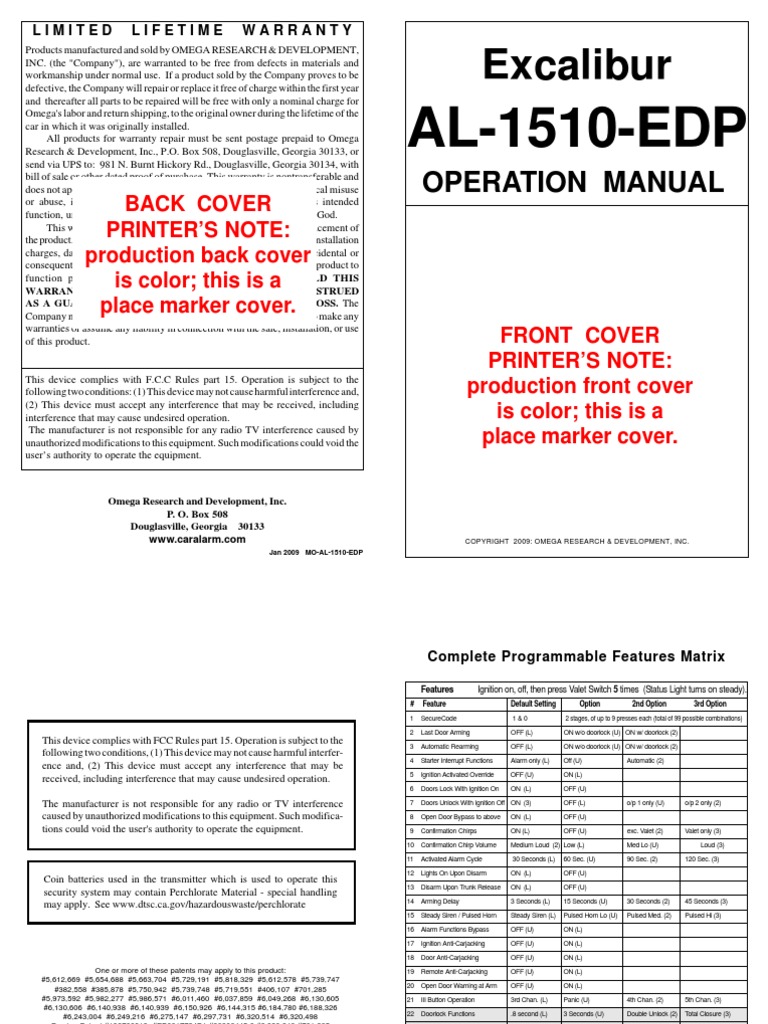 Al 1510 Edp PDF | PDF | Security Alarm | Computing And Information ...