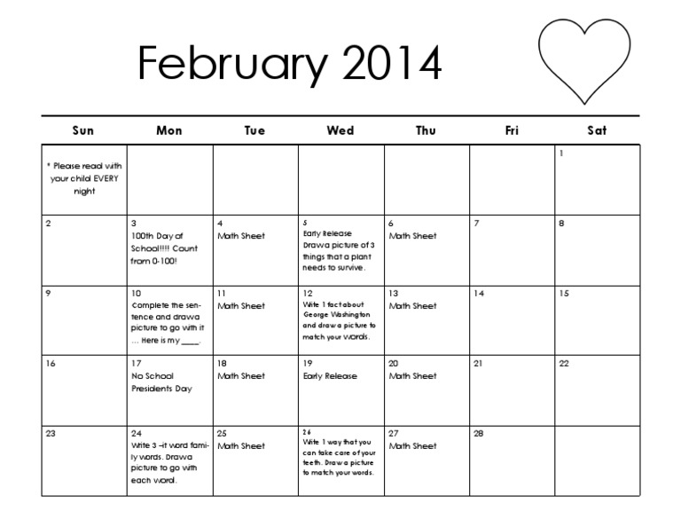 February Homework Assignments | PDF | Language Arts & Discipline