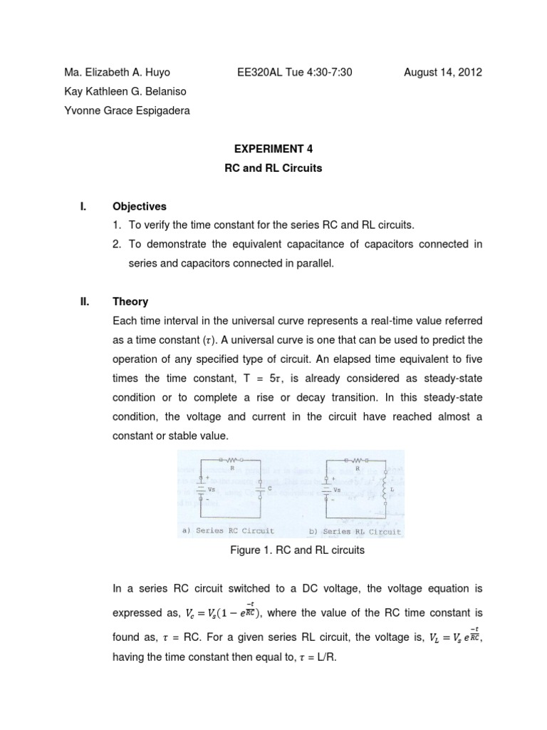 Experiment No. 04 | PDF | Series And Parallel Circuits | Capacitor