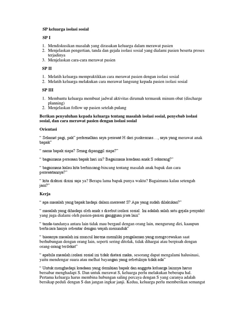 SP Keluarga Isos | PDF