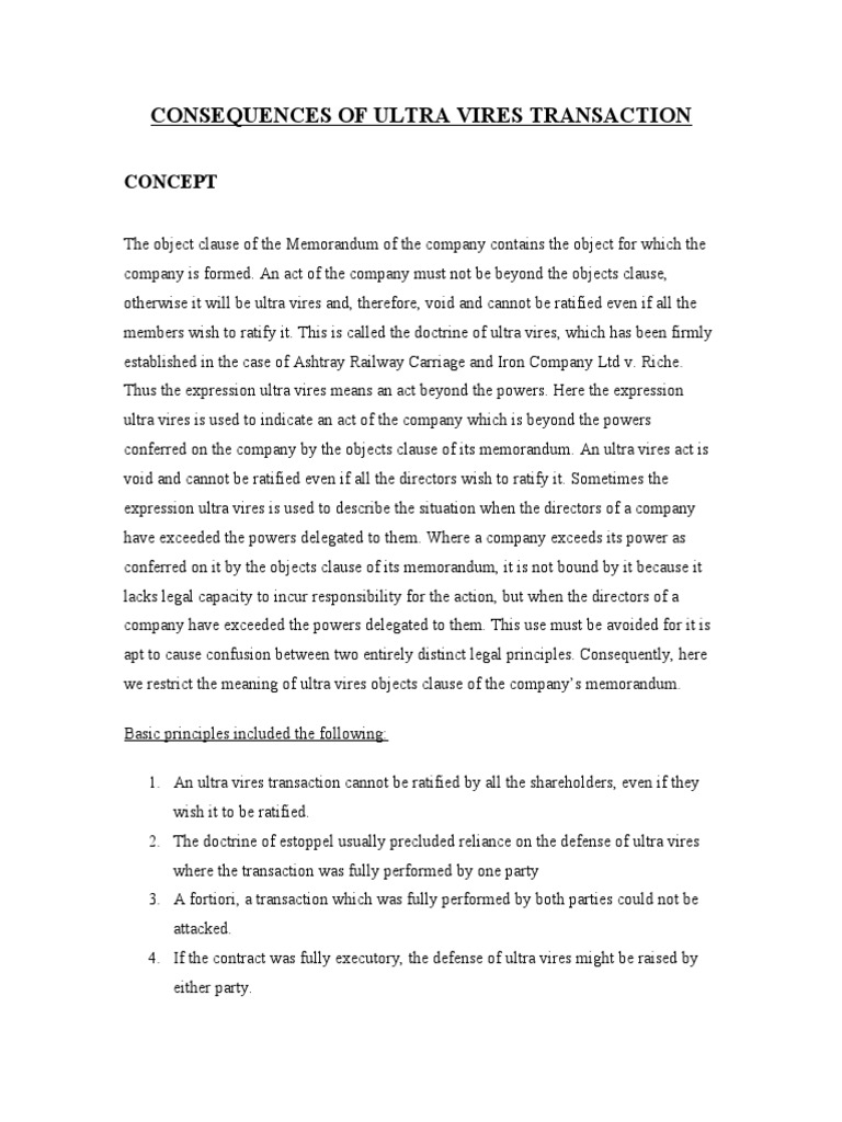 82425692 Doctrine of Ultra Vires.doc Sid 1 | Corporate Law | Corporations