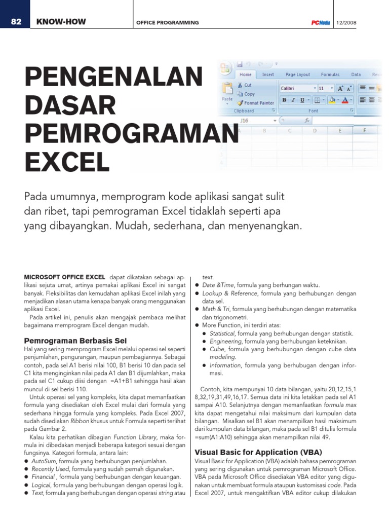 PVB Pemrograman Excel | PDF
