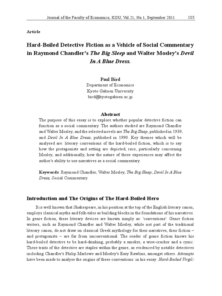 Hard-Boiled Fiction as Social Commentary | PDF | Detective Fiction ...