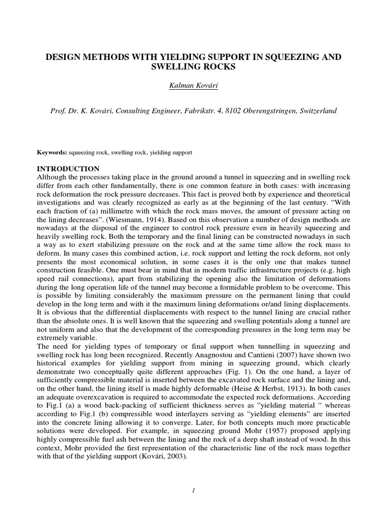 Yielding Support in Rock Tunneling | PDF | Yield (Engineering) | Tunnel
