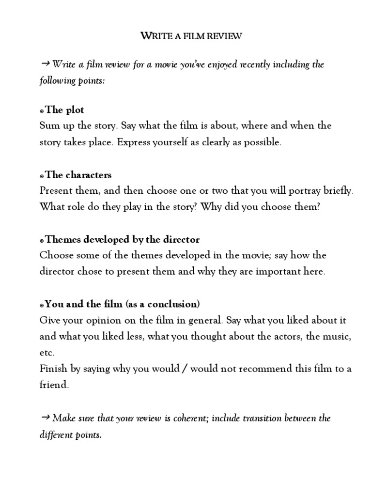 How to Write a Film Review | PDF