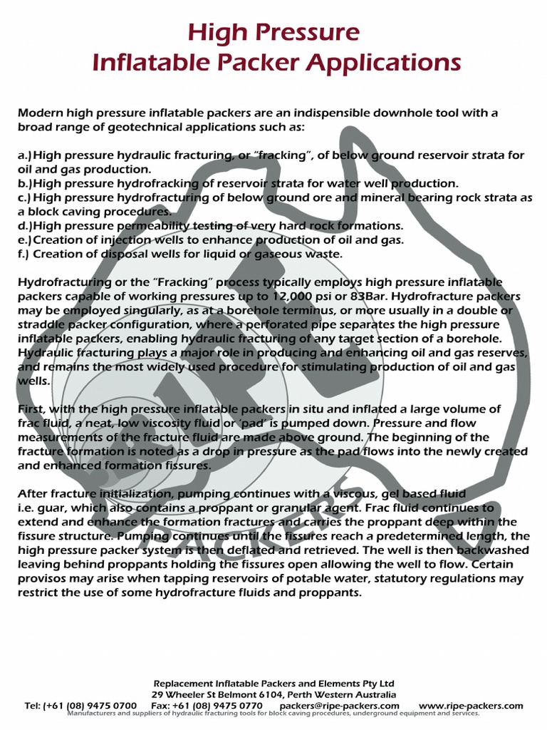 High Pressure Inflatable Packer Tools | PDF | Hydraulic Fracturing ...