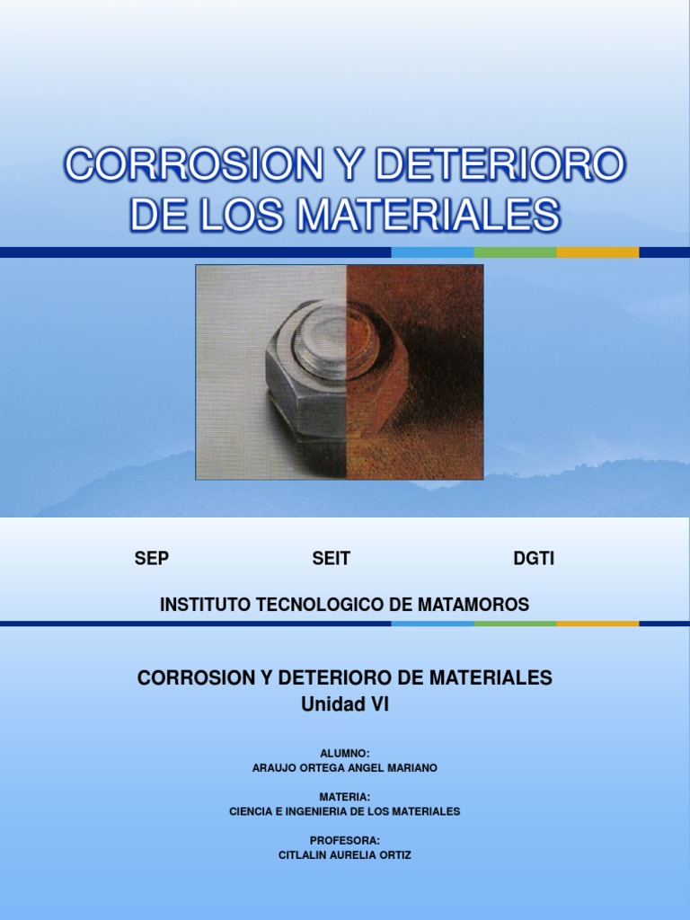 Corrosion y Deterioro de Los Materiales C | PDF | Corrosión ...