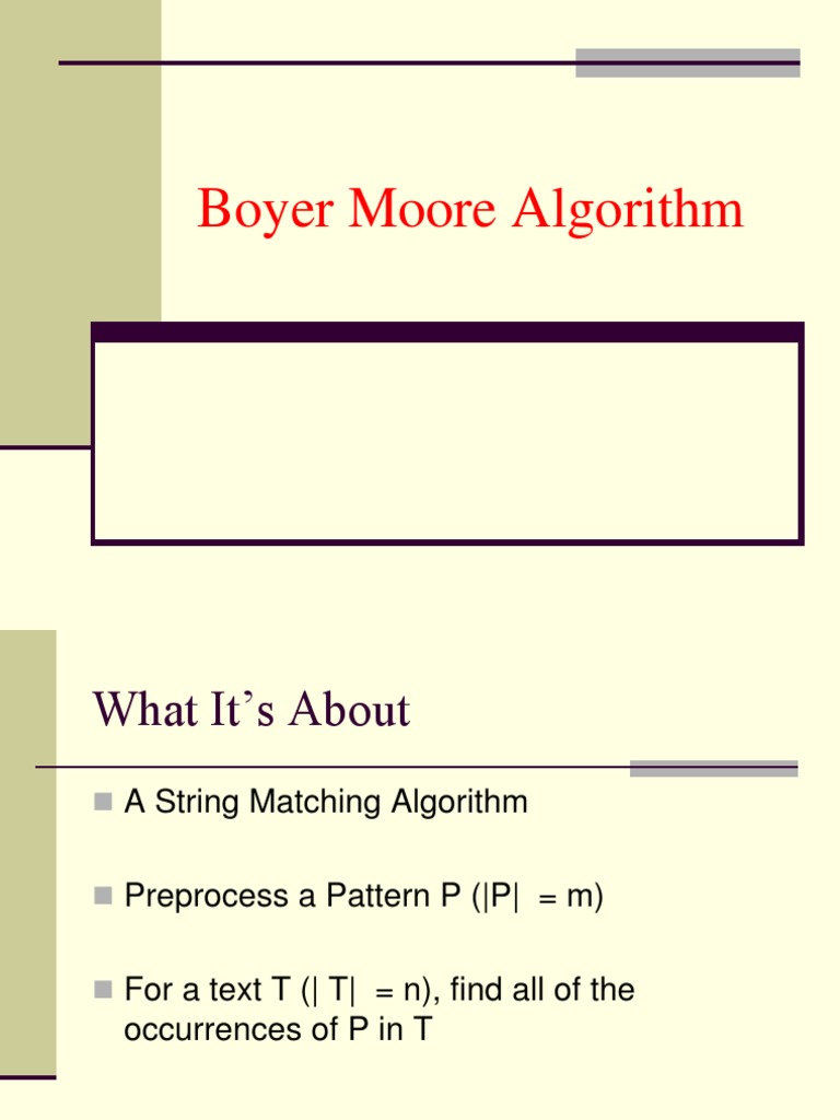 Boyer Moore Algorithm | PDF | Metalogic | Mathematical Concepts
