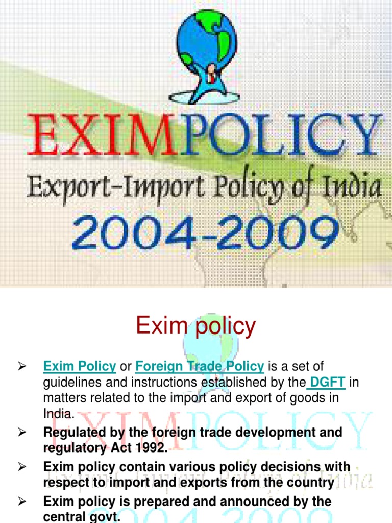 Exim Policy 2004-09 | Exports | Economy Of India