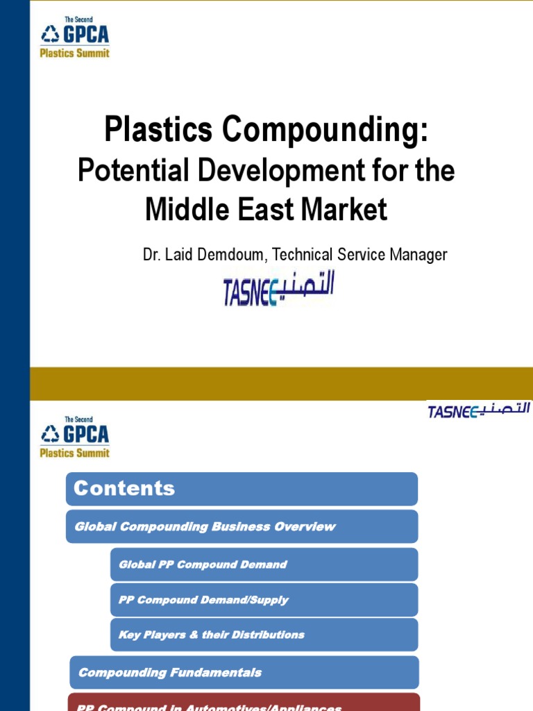 9 Tasnee Final Plastic Compounding Tasnee Gpca | PDF | Car | Plastic