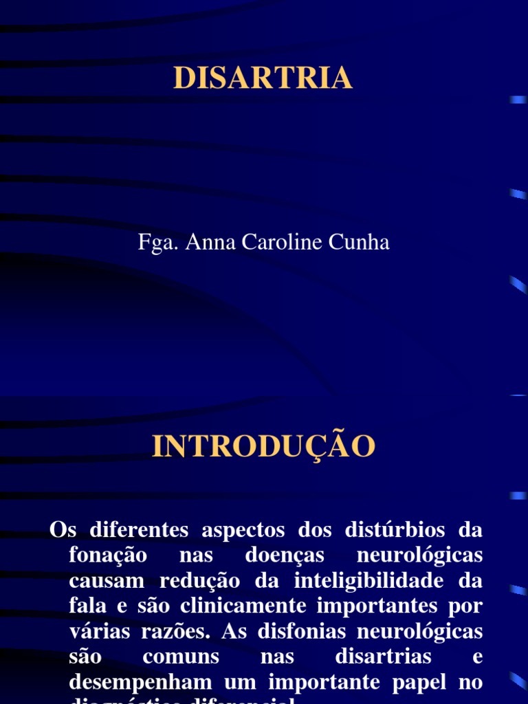 Características e Tipos de Disartria | PDF | Patologia da fala | Canto