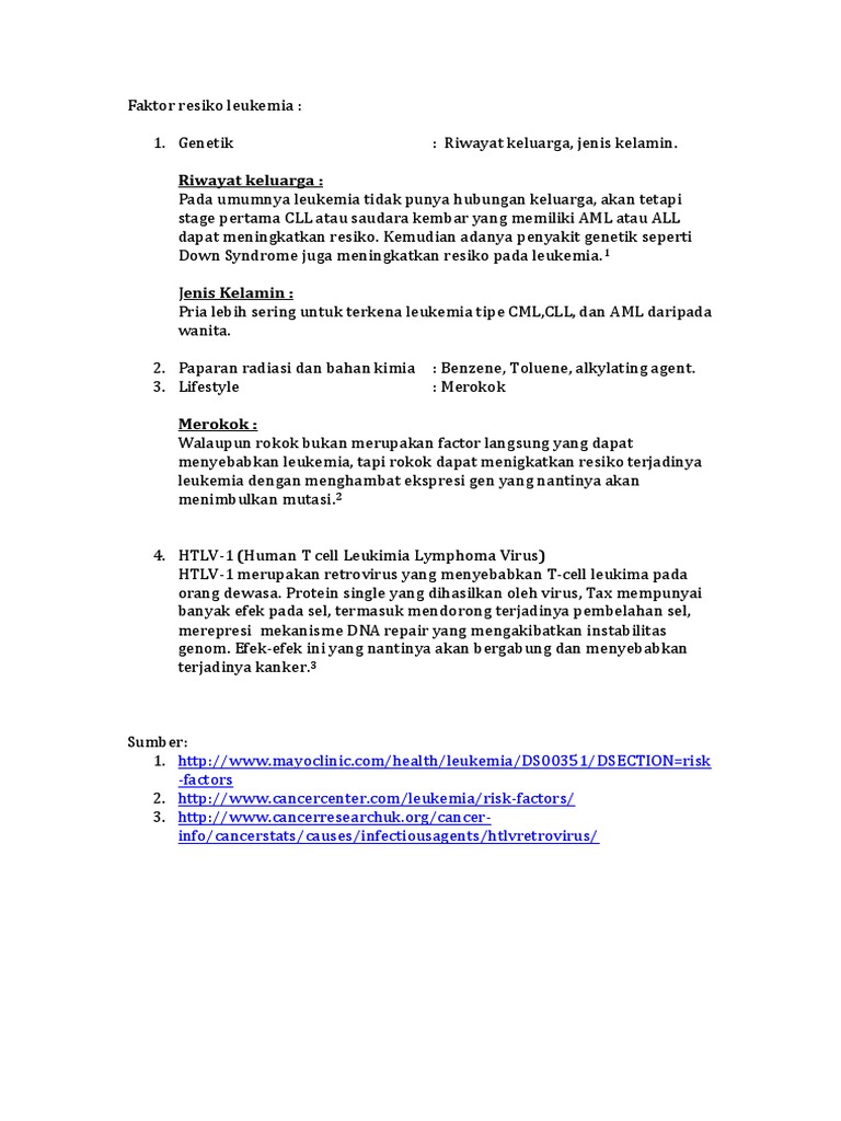 Faktor Resiko Leukemia | PDF