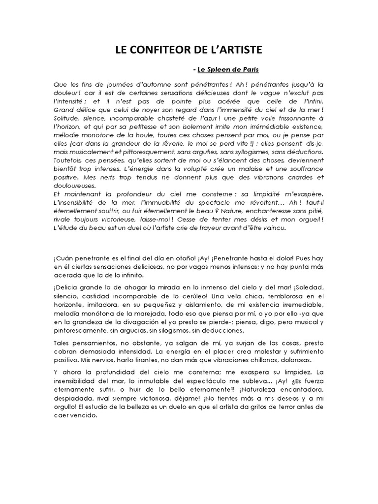 Le Confiteor de L'artiste | PDF
