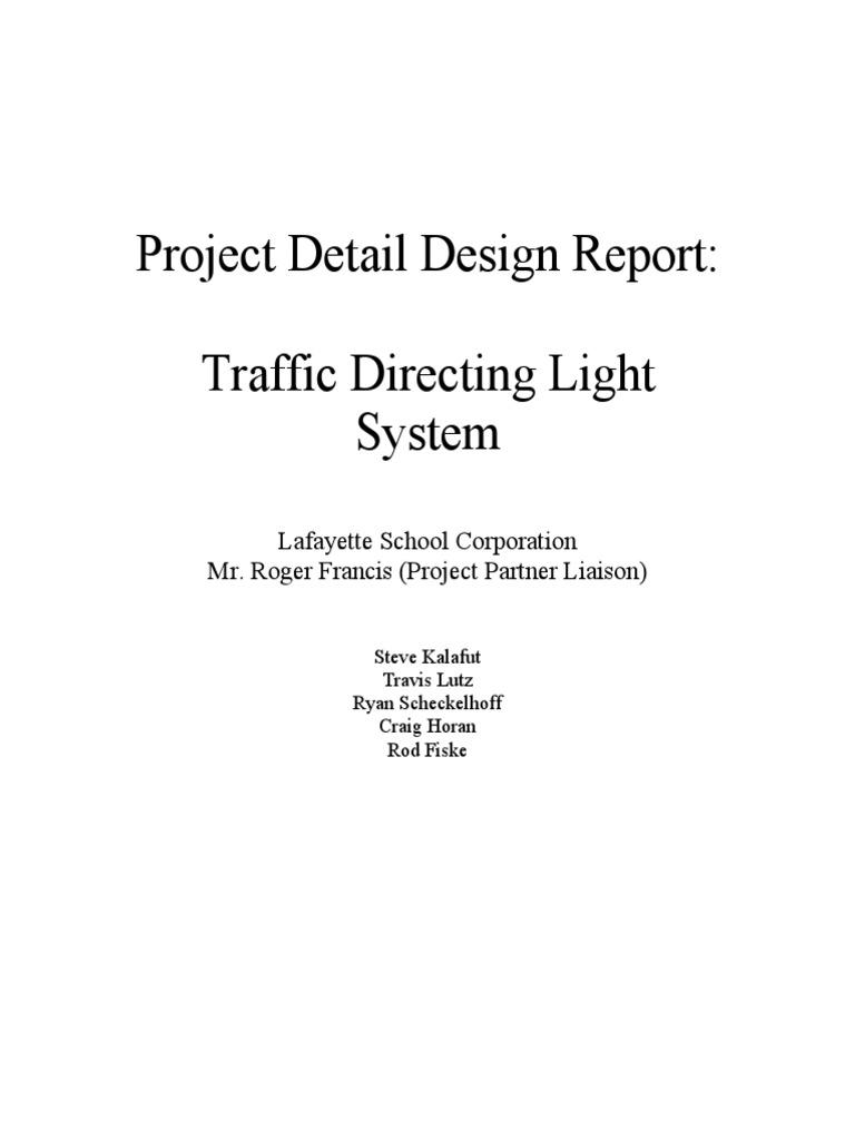 Project Detail Design Report: Traffic Directing Light System | PDF ...