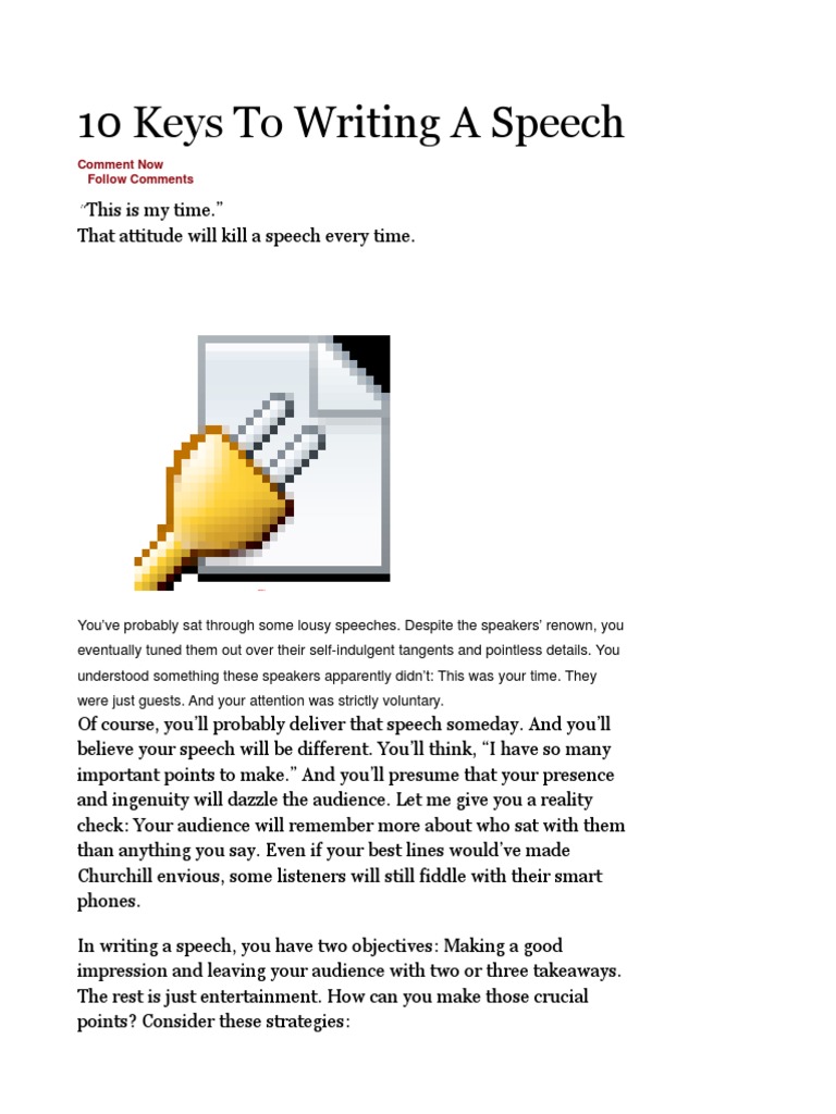 How To Write A SPEECH | PDF | Public Speaking