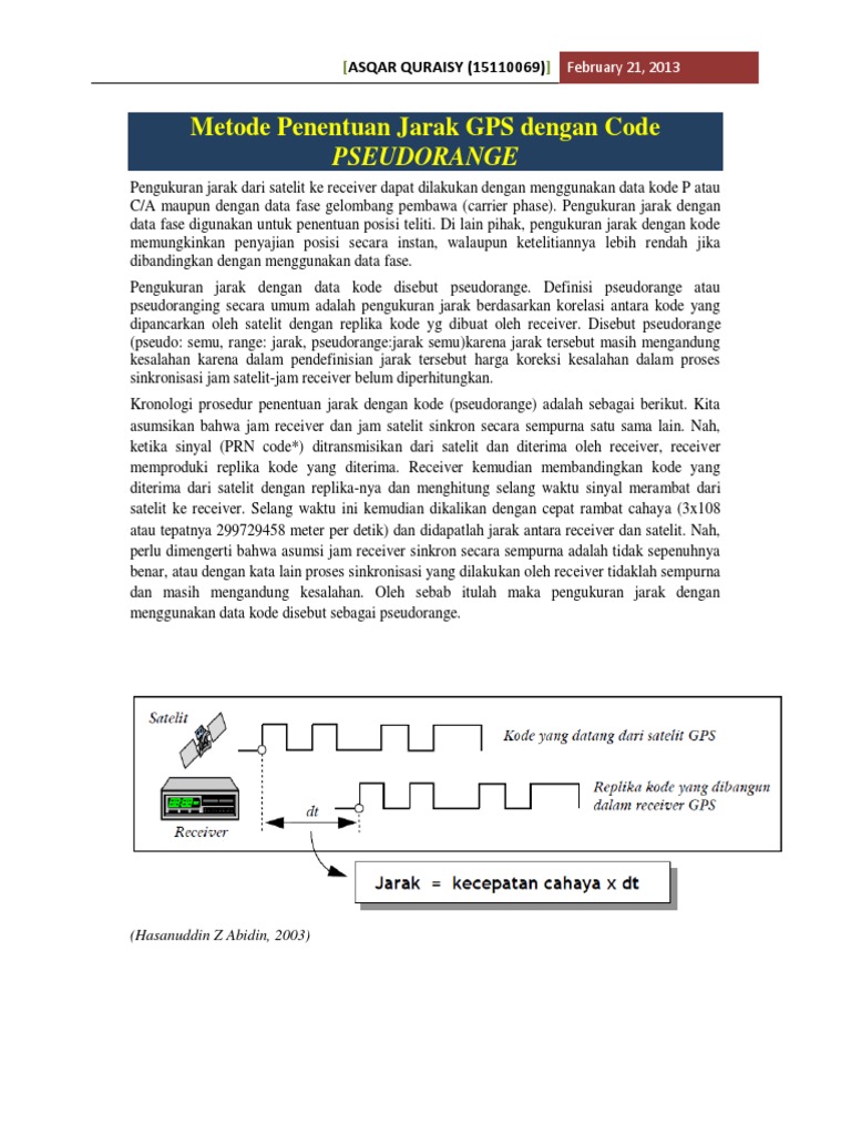 Metode Penentuan Jarak Gps Dengan Code Pseudorange Pdf