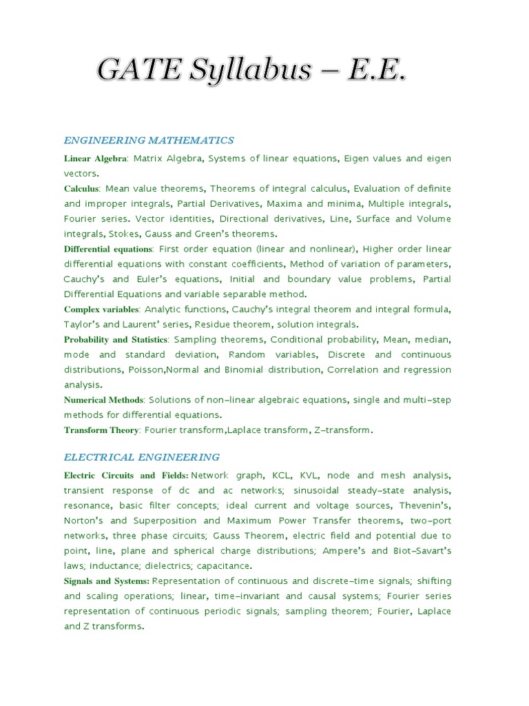 Engineering Mathematics for GATE | PDF | Laplace Transform | Fourier ...