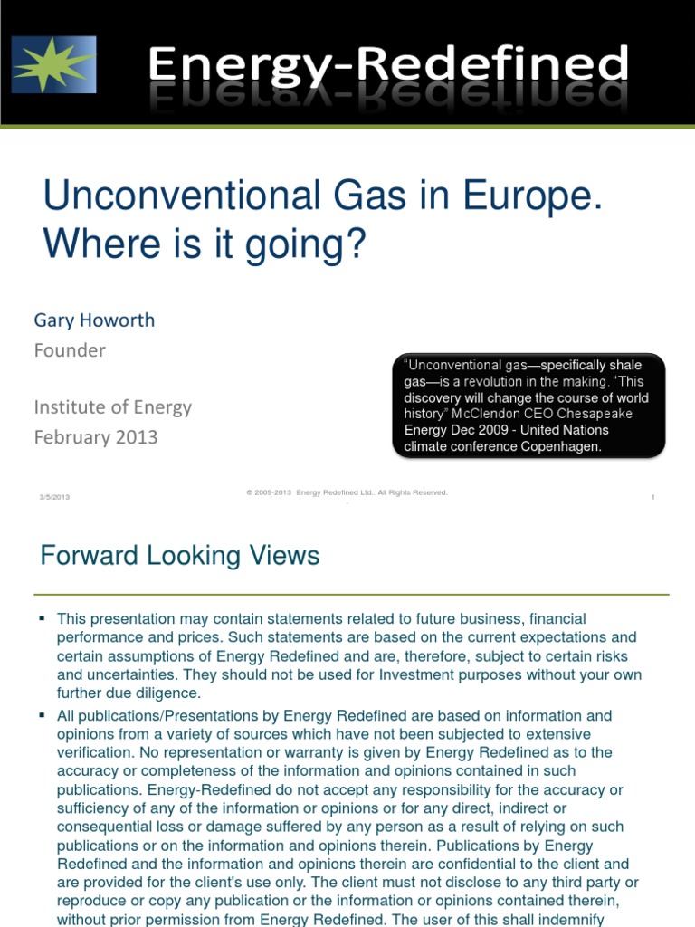 Unconventional Gas - Inst of Energy Feb 2013 V2b | PDF | Shale Gas ...