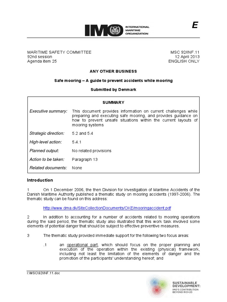 Safe Mooring | Risk | Safety