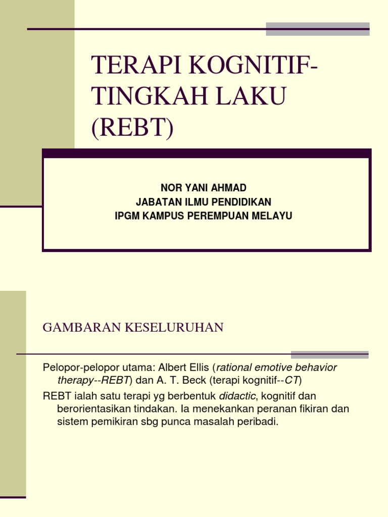 Terapi Kognitif Tingkah Laku (REBT) | PDF