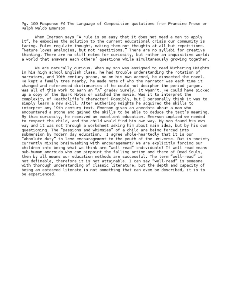 Pg. 109 #4 The Language of Composition | PDF | Curiosity ...