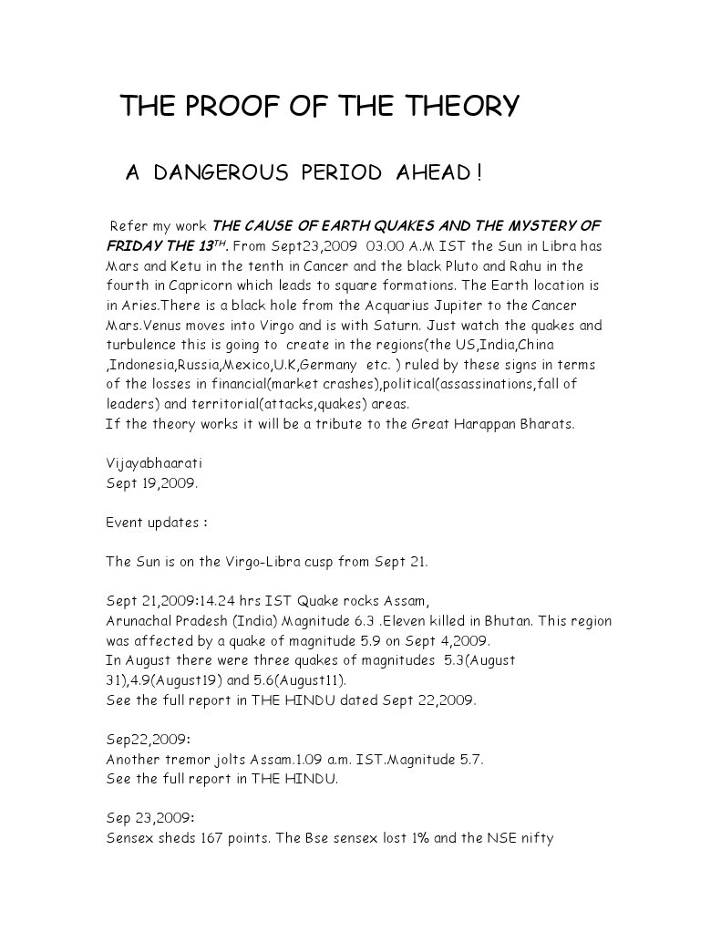 The Proof of The Theory: A Dangerous Period Ahead ! | PDF | Planets In ...