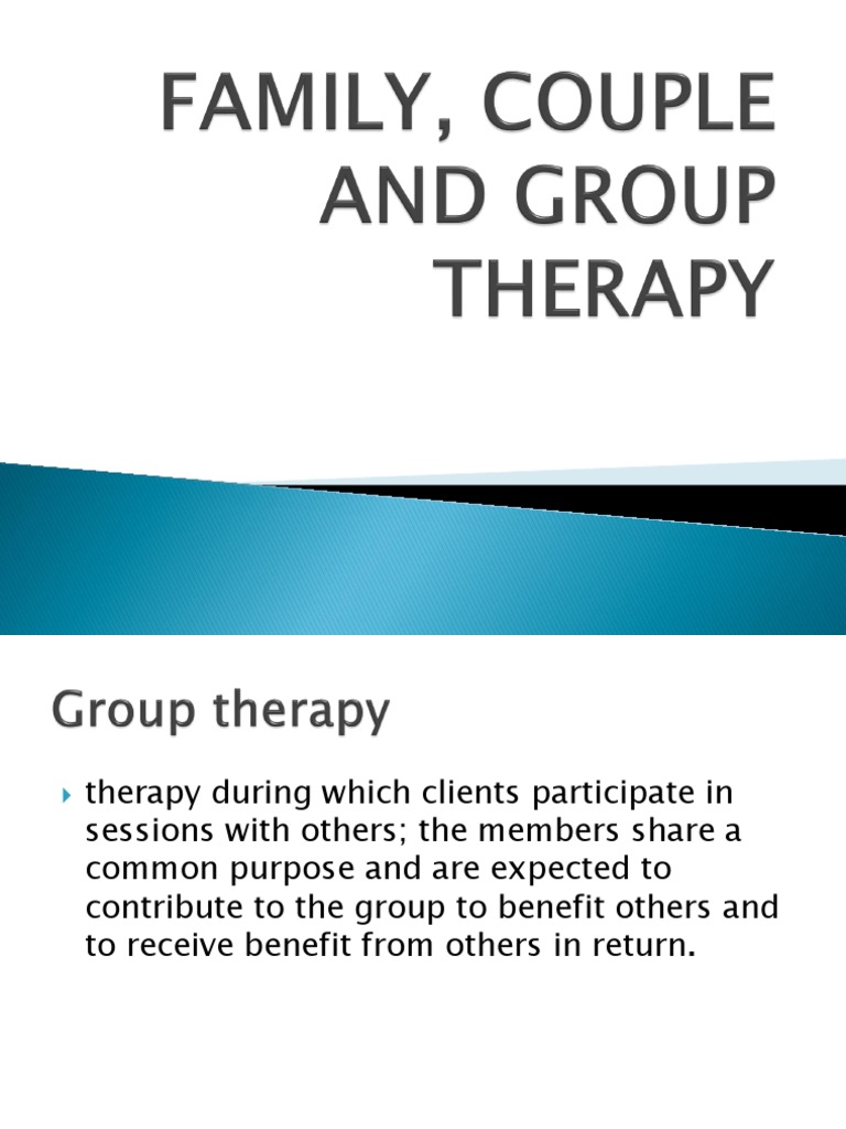 Family, Couple and Group Therapy | PDF | Psychotherapy | Psychoanalysis