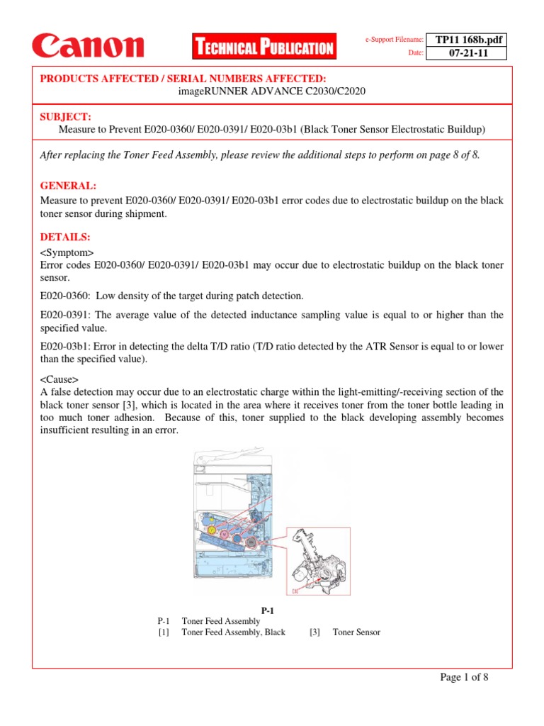 IRADC2020 - E020 0360 E020 0391 E020 03b1TP11 PDF | PDF | Electrostatics | Photocopier