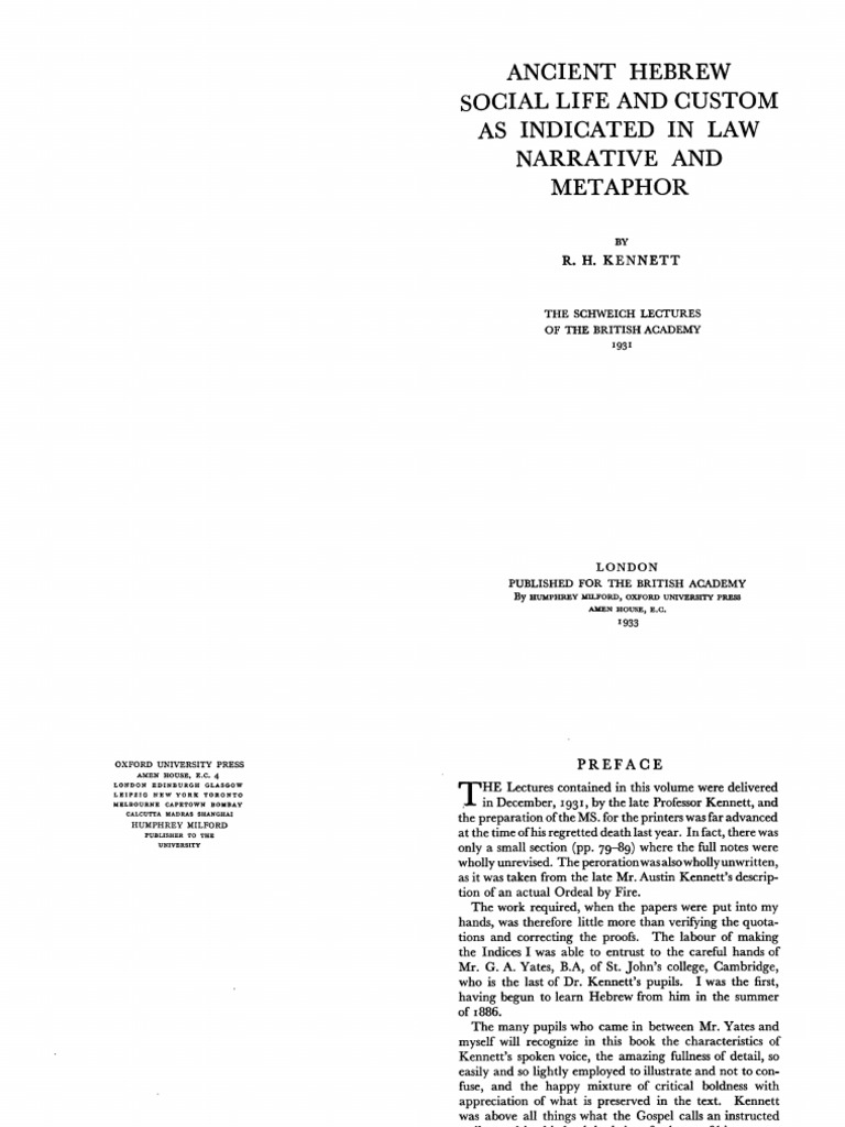 Ancient Hebrew Life Customs | PDF