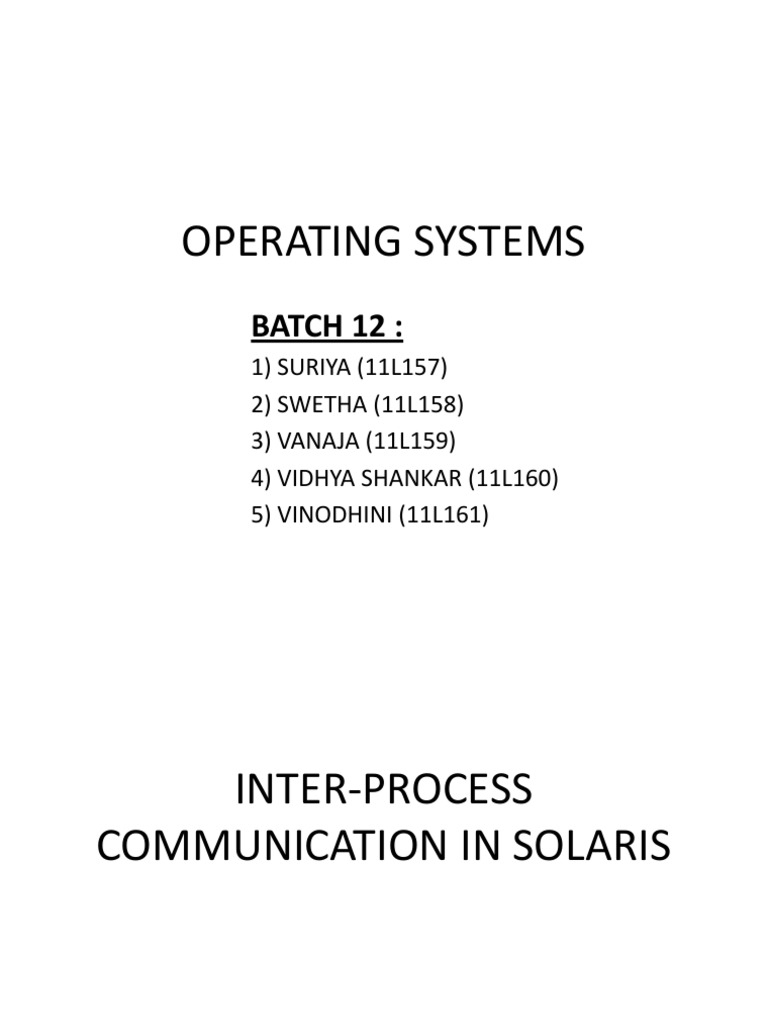 IPC Methods in Solaris OS | PDF | Thread (Computing) | Kernel ...