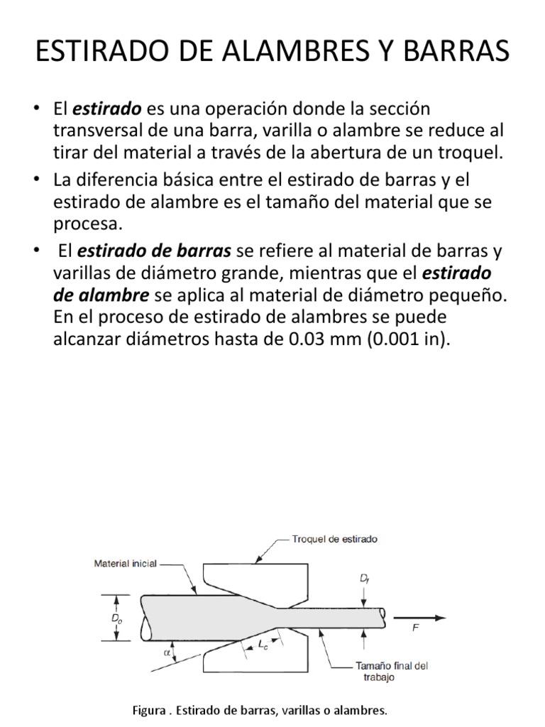 Proceso de Estirado de Alambres y Barras | PDF | Extrusión | Ingeniería ...