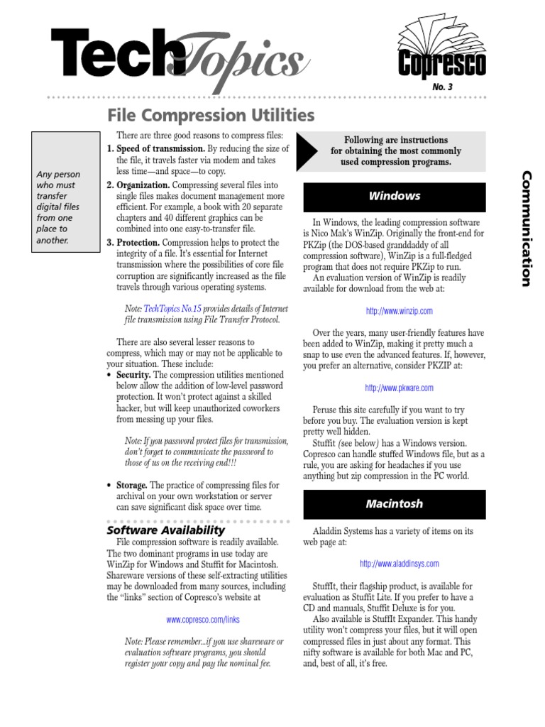 File Compression Utilities: Windows | PDF | Zip (File Format ...