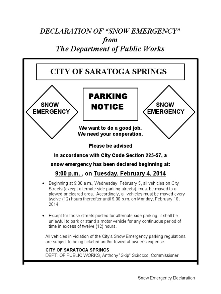 Snow Emergency Declaration-1 | PDF