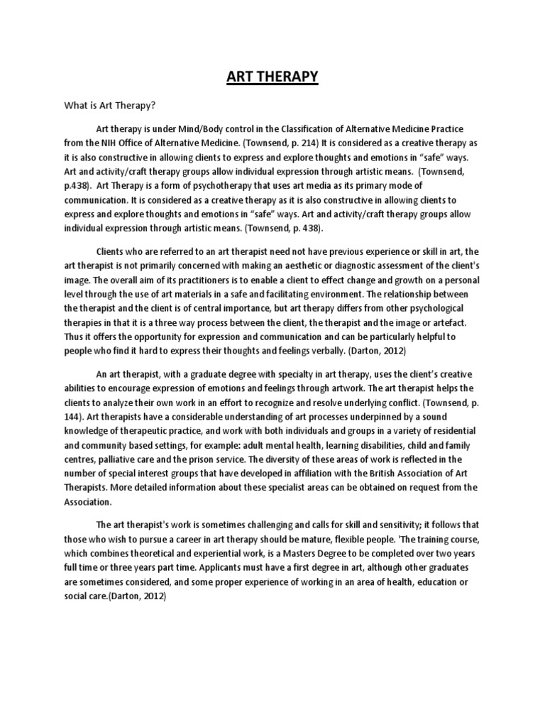 Art Therapy | PDF | Art Therapy | Psychotherapy