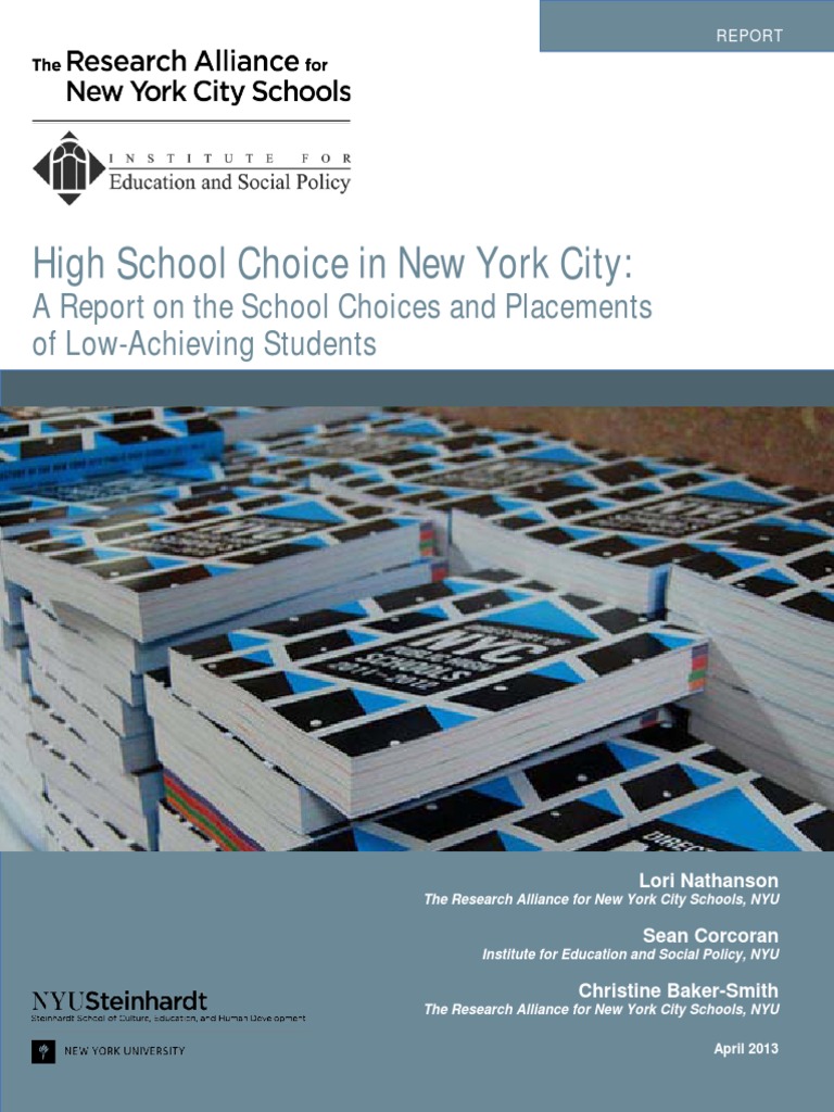 High School Choice in New York City: A Report On The School Choices and ...