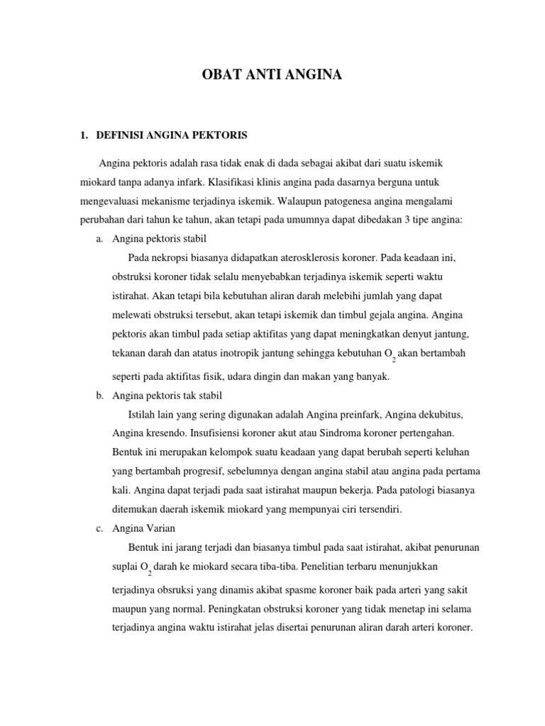 Obat Anti Angina | PDF