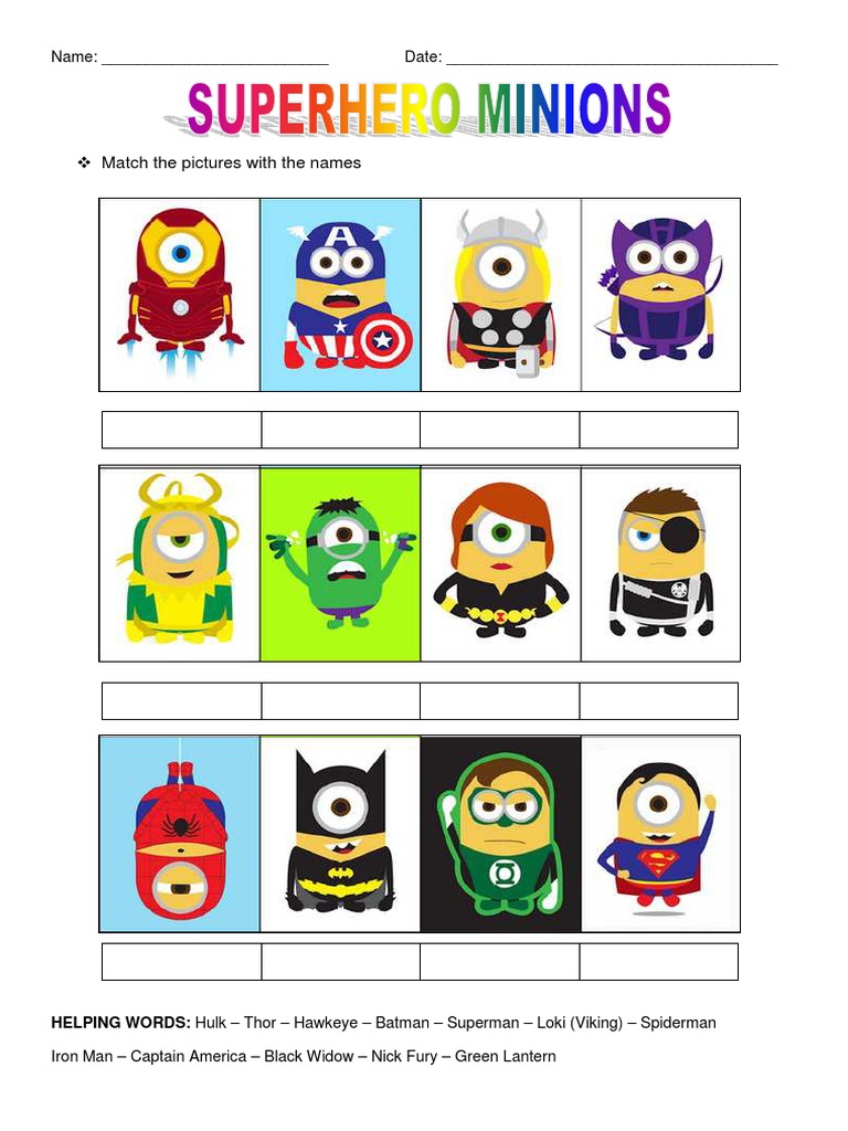 Minions Worksheet | PDF