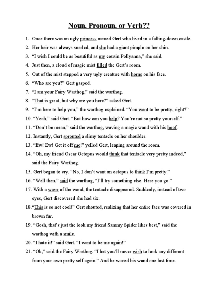 Grammar Noun Pronoun Verb | PDF | Home & Garden | Art