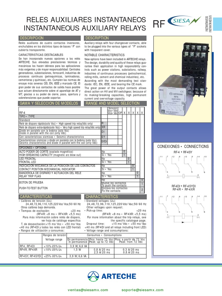Arteche RF4 | Relé | Electromagnetismo