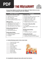 At The Restaurant British English Teacher B1 B2 | PDF | Waiting Staff ...