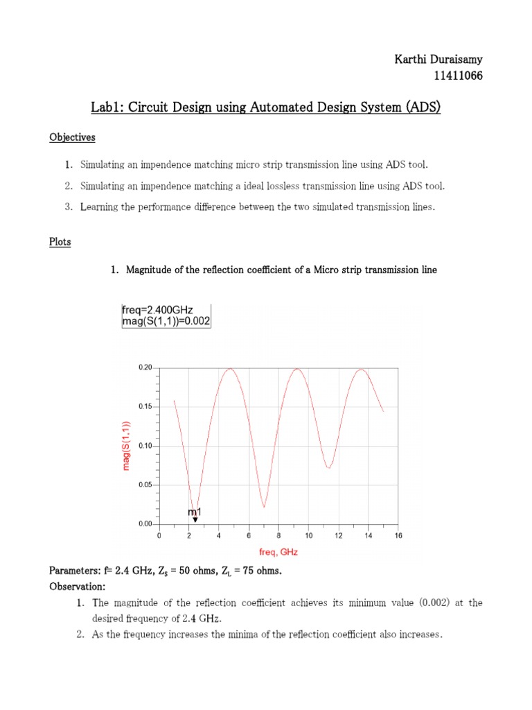 Lab Report Microwave Engineering | PDF | Transmission Line ...