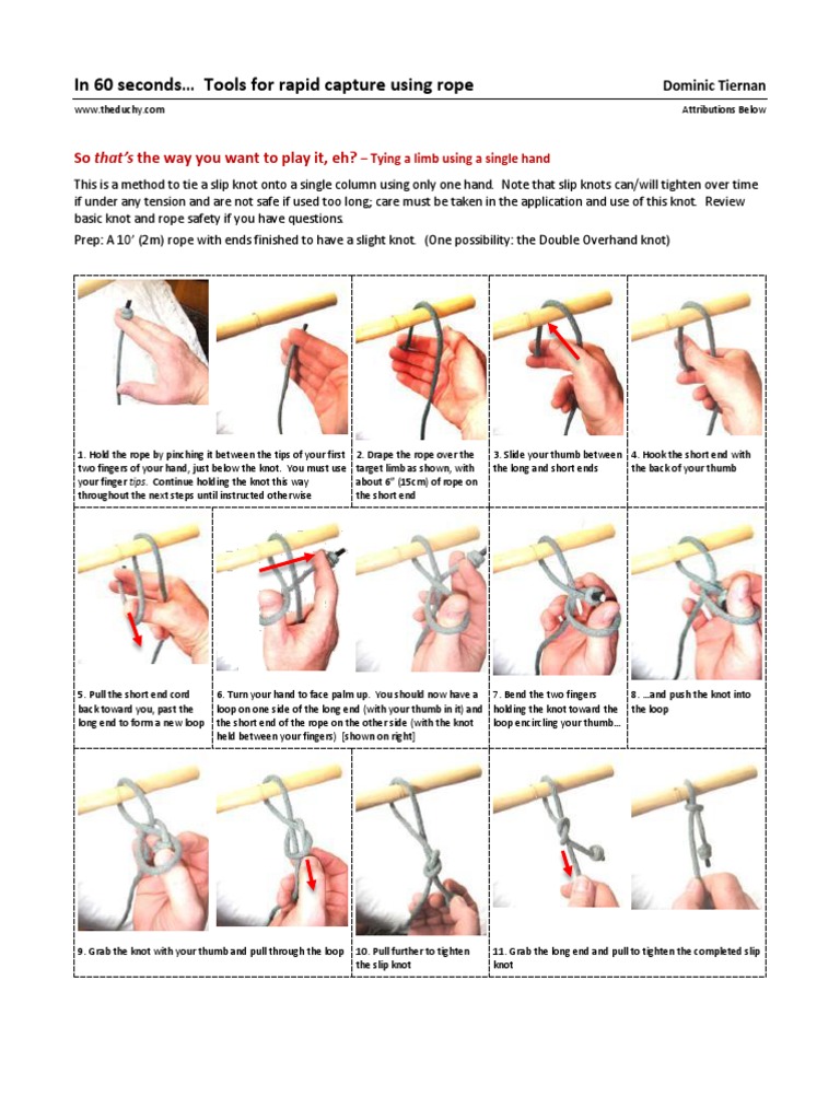 Rapid capture techniques using rope in 60 seconds | PDF | Knot | Rope
