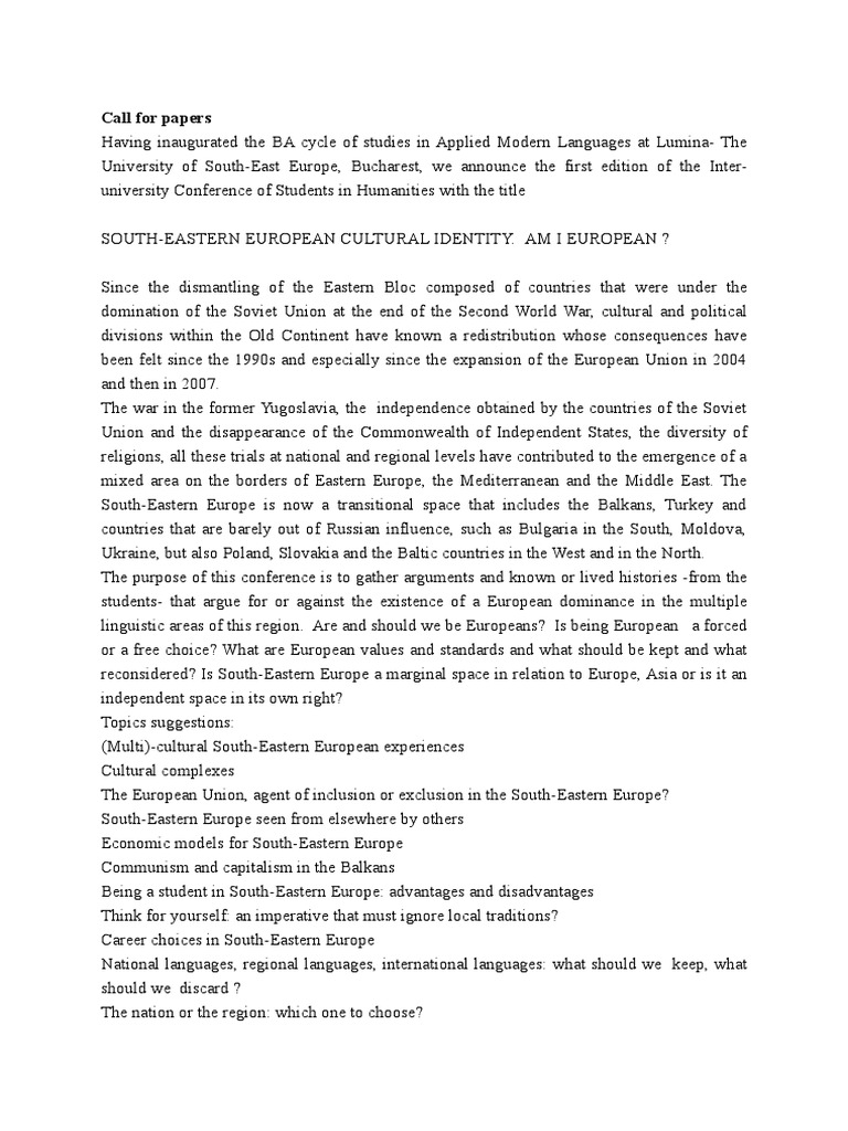 Colocviu Studentesc Lumina | PDF | European Union