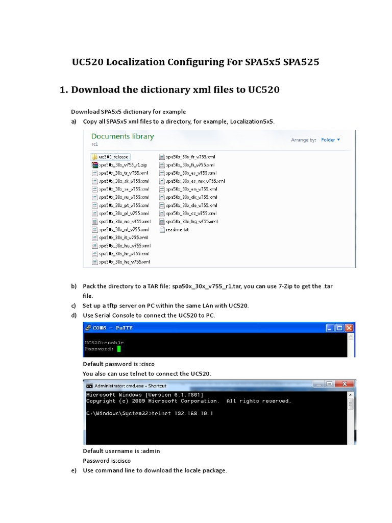 UC520 Localization Setup Guide | PDF | Command Line Interface | I Phone