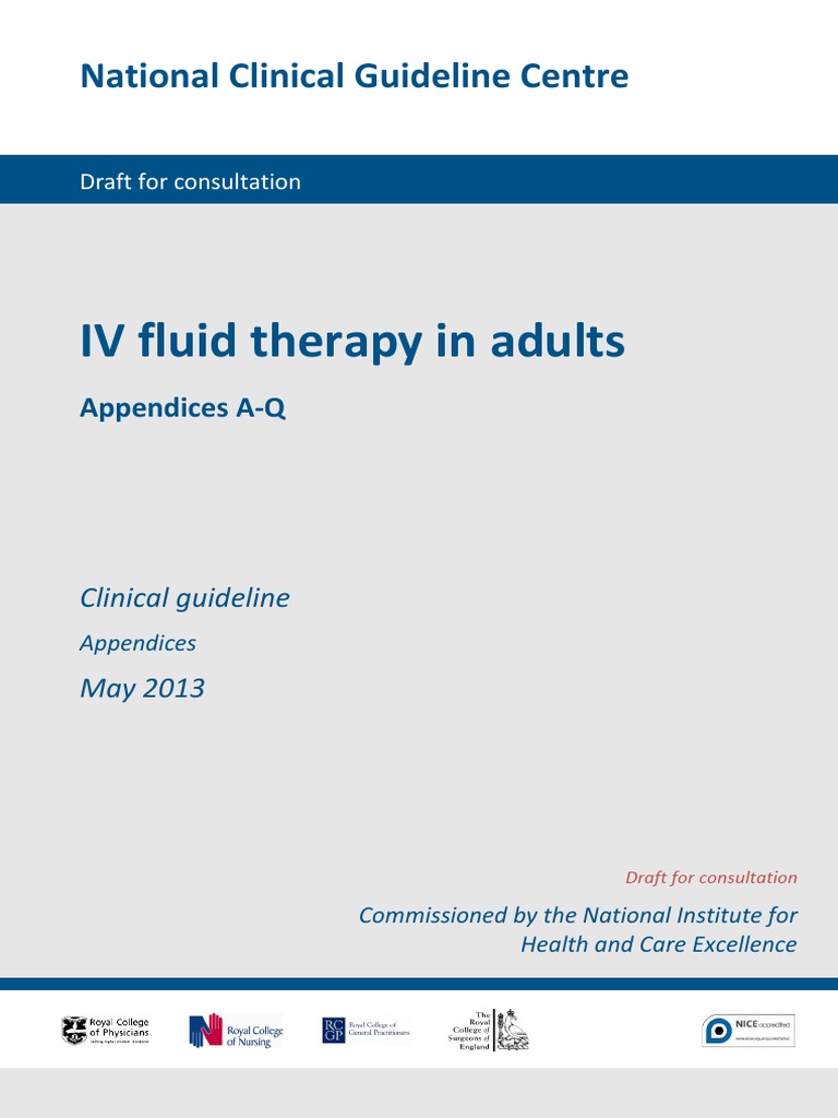 IV Fluid Therapy in Adults: National Clinical Guideline Centre | PDF ...