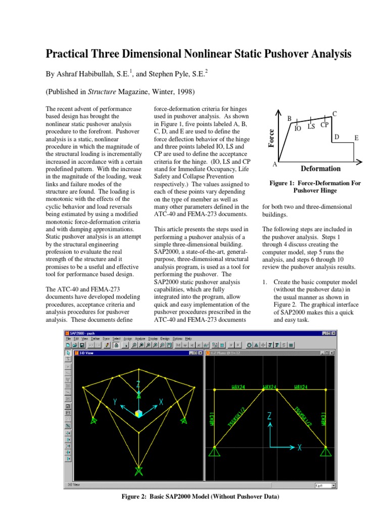 Practical Three Dimensional Nonlinear Static Pushover Analysis | PDF