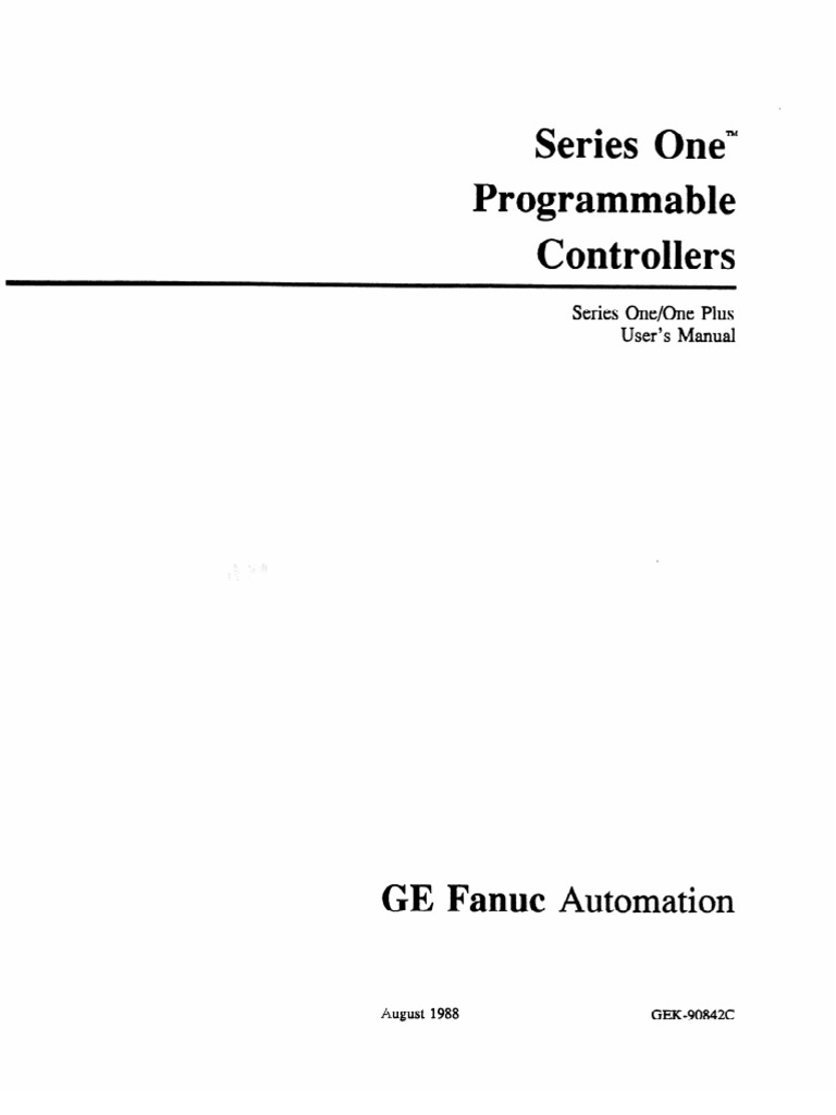 GE Fanuc Series One Plus | PDF | Personal Computers | Programmable ...